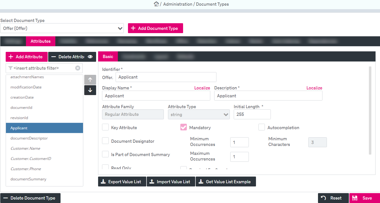 Configuring a reference