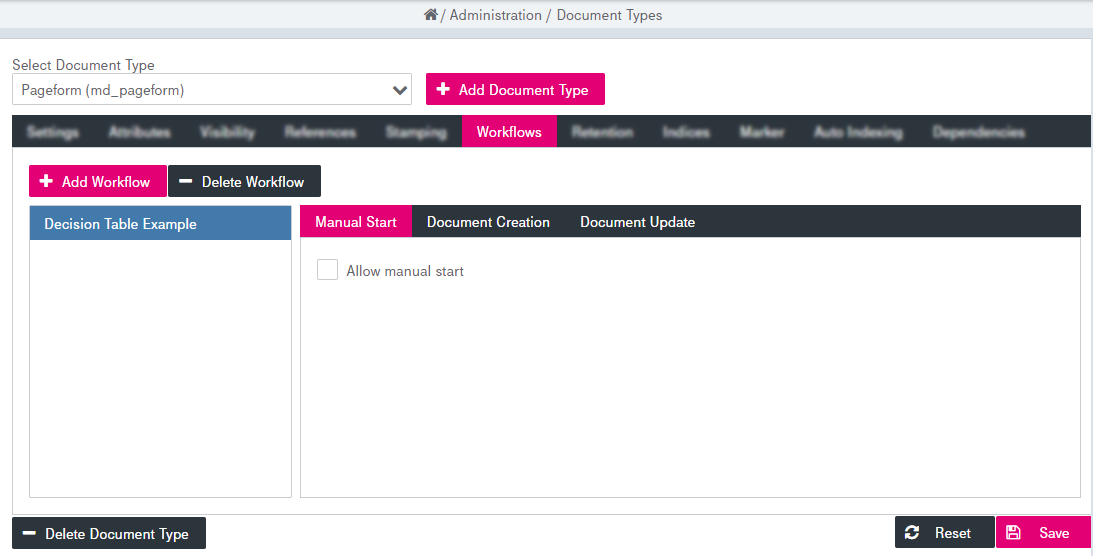 Workflow configuration