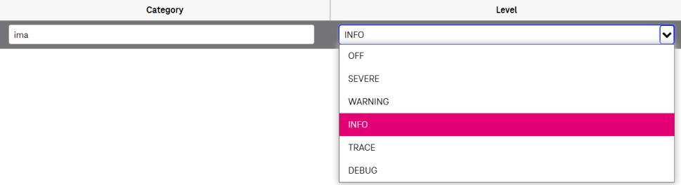 Changing category log levels