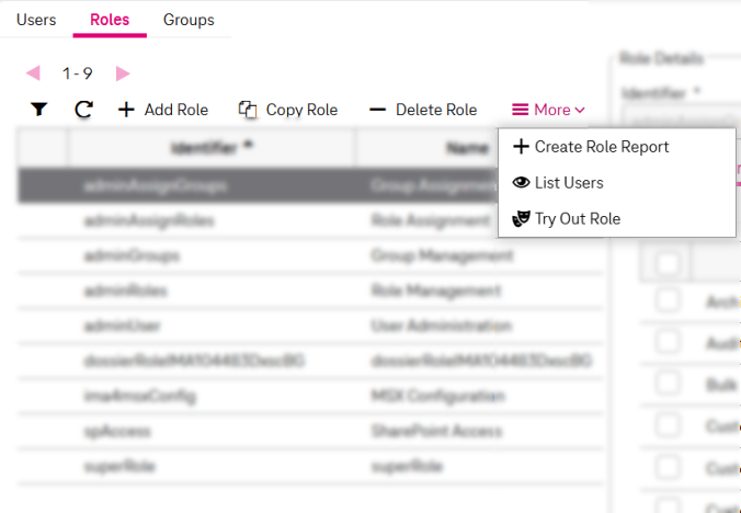 Operations with roles