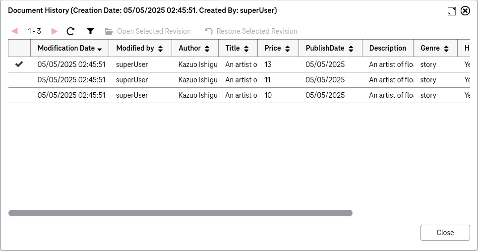 Tracking document history
