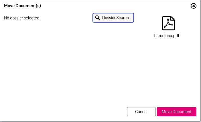 Working with dossier documents