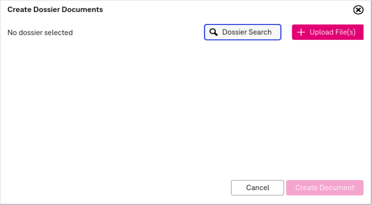 Working with dossier documents