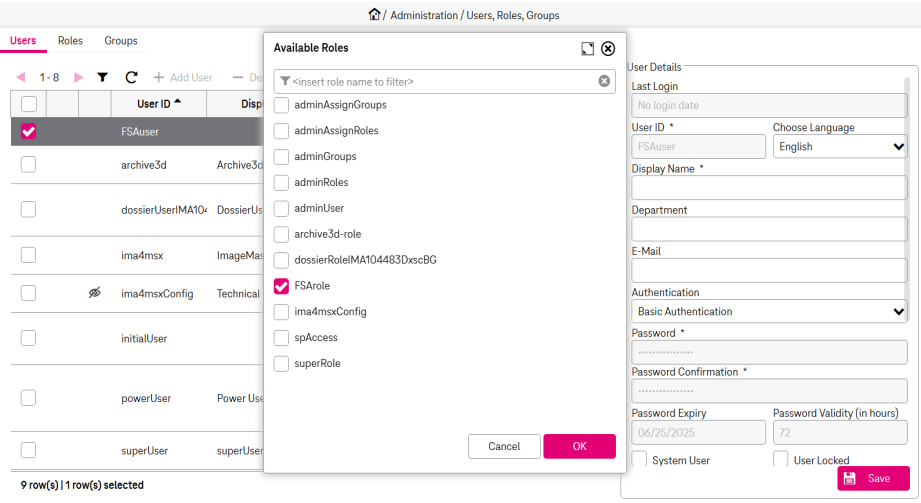 Create user accounts