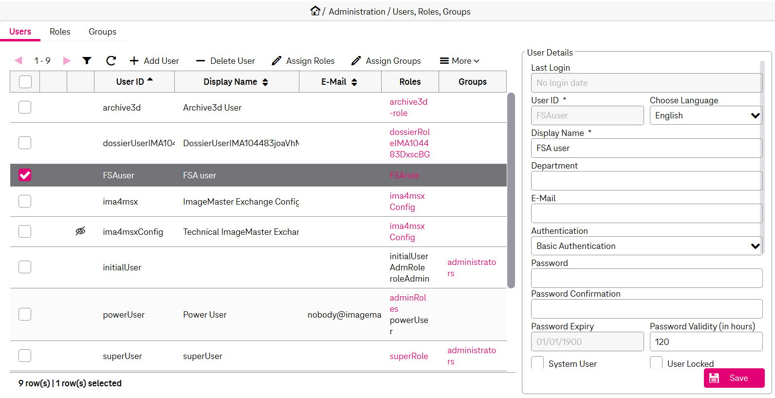 Create user accounts